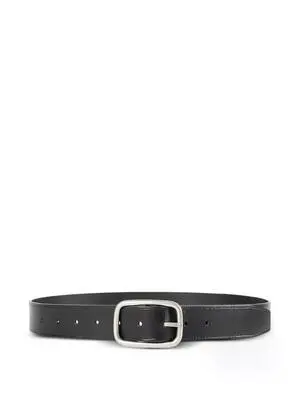 ANN DEMEULEMEESTER Oval Buckle Belt - Black