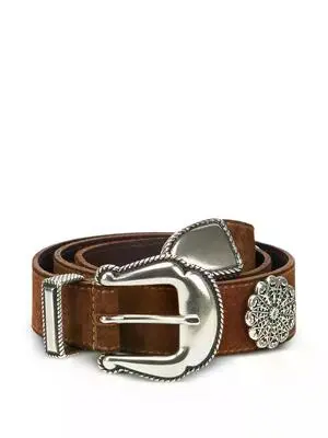 FORTELA Candis Buckle Appliquéd Belt - Brown