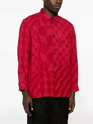 Issey Miyake Geometric Cut Jacquard Shirt