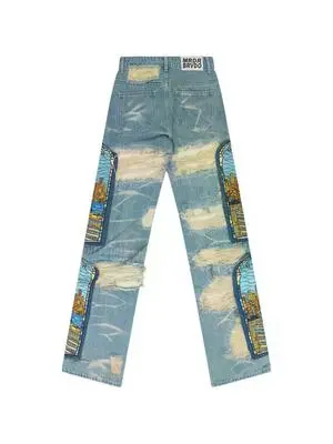 WHO DECIDES WAR Stained Glass Ripped Jeans
