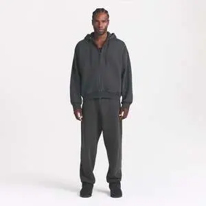 SKIMS Heavyweight Fleece Zip-up Hoodie - Washed Onyx