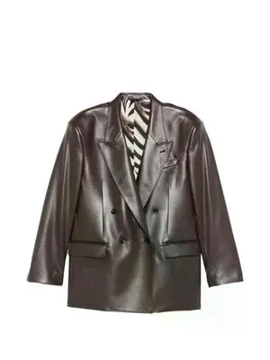 ERALDO Double-breasted Blazer - Brown
