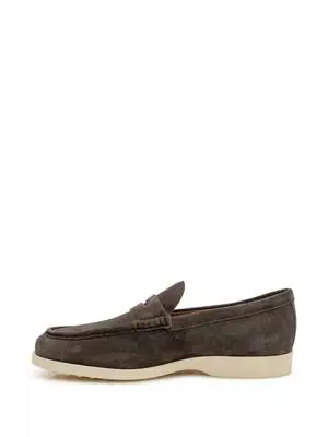 TOD'S Suede Penny Loafers - Grey