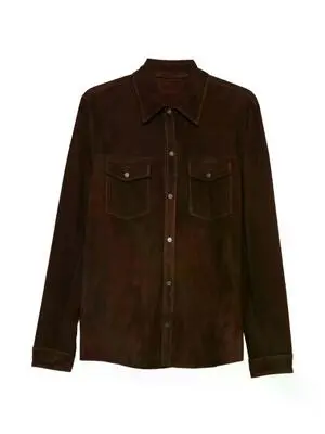 SALVATORE SANTORO Dark Suede Patch Pocket Shirt
