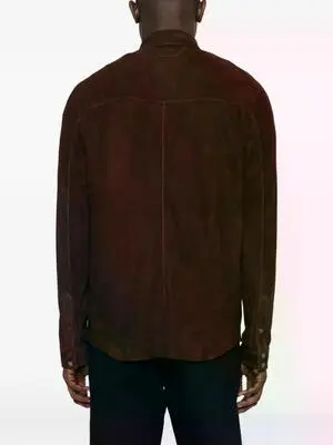 SALVATORE SANTORO Dark Suede Patch Pocket Shirt