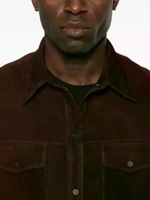 SALVATORE SANTORO Dark Suede Patch Pocket Shirt