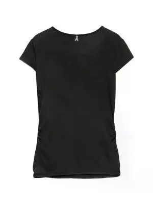 Patrizia Pepe V-neck Draped Modal T-shirt