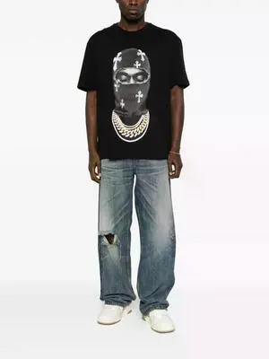 IH NOM UH NIT Mask Crosses-print T-shirt - Black