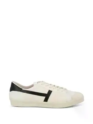 TOM FORD T-appliqué Leather Sneakers - Neutrals