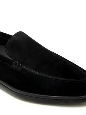 SCAROSSO Suede Loafers - Black