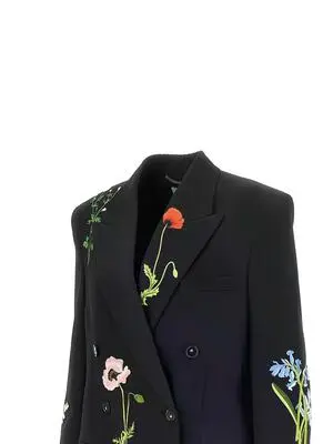 Stella McCartney Floral-embroidered Double-breasted Jacket