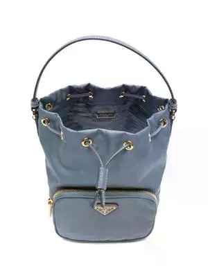 Prada Duet Re-nylon Bucket Bag - Blue