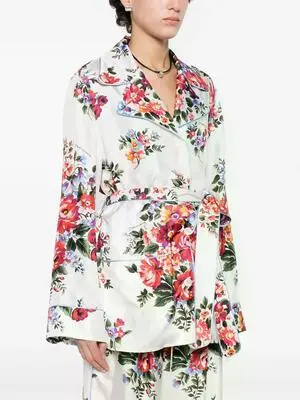 Dolce & Gabbana Bouquet-print Twill Shirt - White