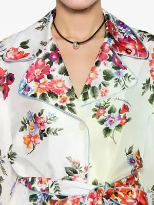 Dolce & Gabbana Bouquet-print Twill Shirt - White