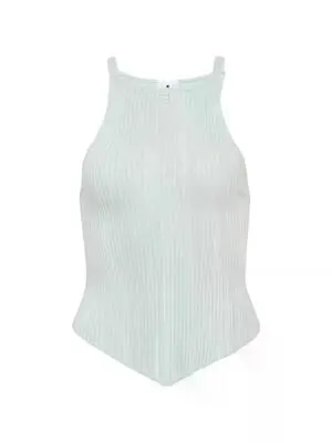 COURREGES Pointy Rib Knit Top - Green
