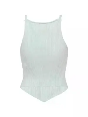 COURREGES Pointy Rib Knit Top - Green