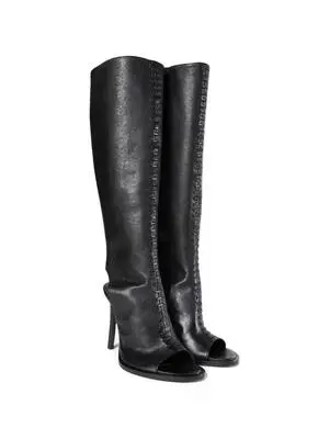 ANN DEMEULEMEESTER Seria Leather Open-toe Pumps