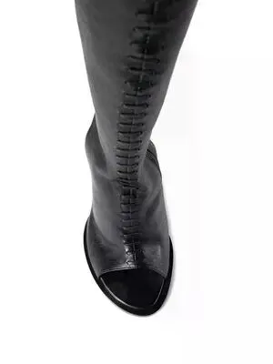 ANN DEMEULEMEESTER Seria Leather Open-toe Pumps