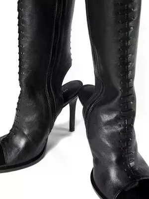 ANN DEMEULEMEESTER Seria Leather Open-toe Pumps