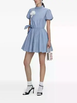 SELF-PORTRAIT Puff-sleeve Mini Dress - Blue