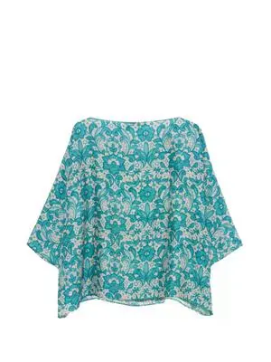 GIANLUCA CAPANNOLO Laura Floral Print Blouse - Blue