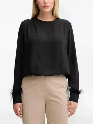 GAUDI Feather-trim Top With Button Detail