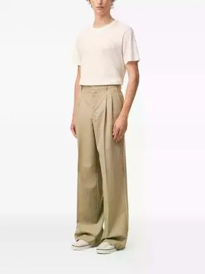 AMI Paris Wool Gabardine Wide Leg Trousers