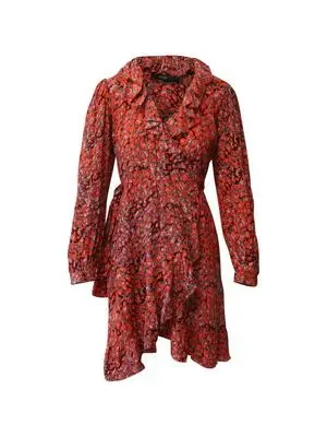 Maje Rosetto Leopard-print Wrap Mini Dress