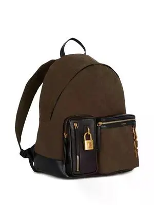 Balmain Pulse Calfskin And Nylon Backpack - Brown