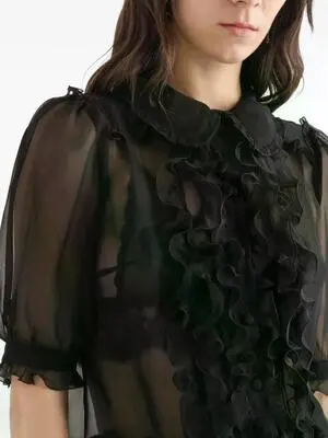 Dolce & Gabbana Ruffled Collared Blouse - Black