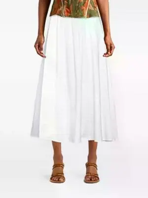 MSGM Mid Skirt With Ruffle Detail - White