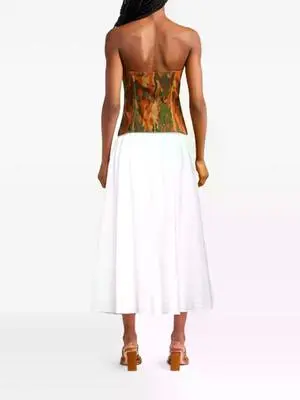 MSGM Mid Skirt With Ruffle Detail - White