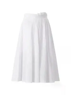 MSGM Mid Skirt With Ruffle Detail - White