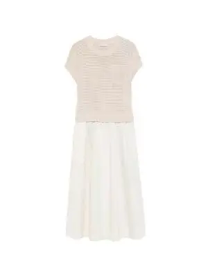 Peserico Pocket Knitted Dress - Neutrals