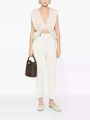 Peserico Pinstriped Pleated Trousers - Neutrals