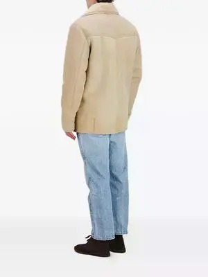 FORTELA Shearling Double-breasted Jacket - Neutrals