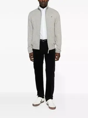 Gant Zip-up Ribbed Cardigan