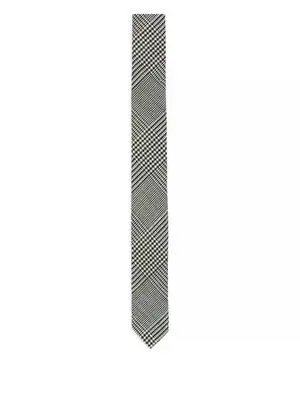 Balmain Prince Of Wales Print Neck Tie - White