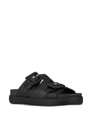 AQUAZZURA Woven Platform Slides