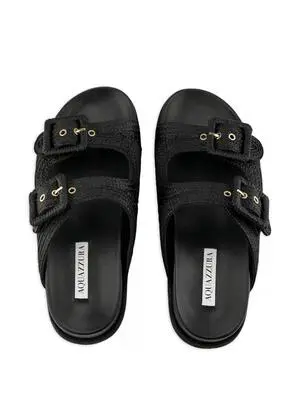 AQUAZZURA Woven Platform Slides