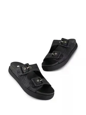 AQUAZZURA Woven Platform Slides