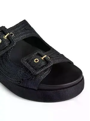AQUAZZURA Woven Platform Slides