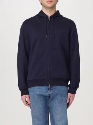 Brunello Cucinelli Full-zip Cotton Hoodie With Drawstring Blue