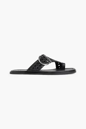 3.1 Phillip Lim Z-strap Macramé Leather Sandals - Black