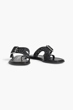 3.1 Phillip Lim Z-strap Macramé Leather Sandals - Black