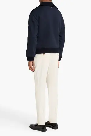 Missoni Cotton-terry And Jacquard-knit Half-zip Sweater