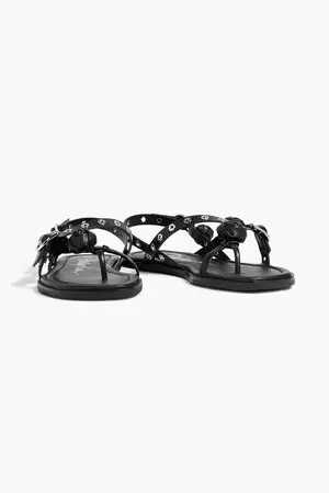 3.1 Phillip Lim Knotted Leather Slingback Sandals - Black