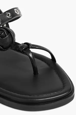3.1 Phillip Lim Knotted Leather Slingback Sandals - Black