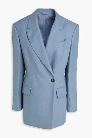 Brunello Cucinelli Linen And Hemp-blend Blazer - Slate Blue