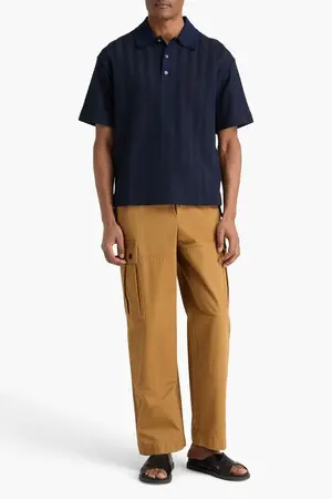 Missoni Jacquardknit Cottonblend Polo Shirt - Navy